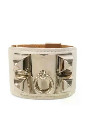 Hermès Collier De Chien Leather Bracelet - Silver