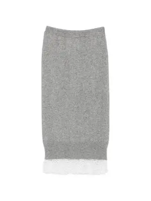 Ermanno Scervino Cashmere Midi Skirt - Grey