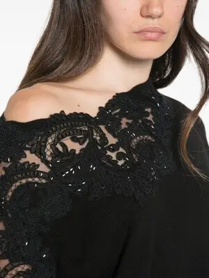 Ermanno Scervino Cashmere Crewneck Sweater - Black