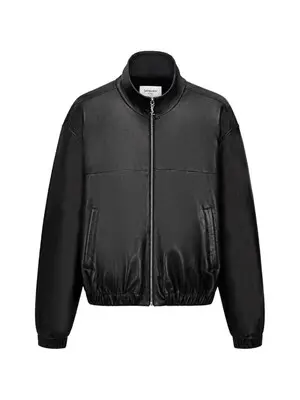 Saint Laurent Leather Bomber Jacket - Black
