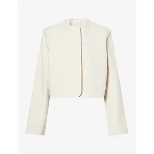 Dissh Cyrus Cropped Woven Blazer - Bone