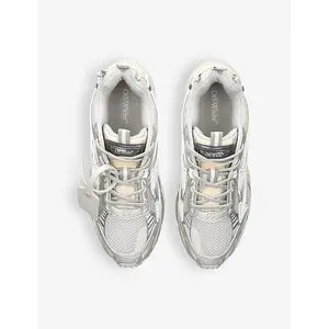 Off-White Be Right Back Mesh And Faux-leather Low-top Trainers - Silver
