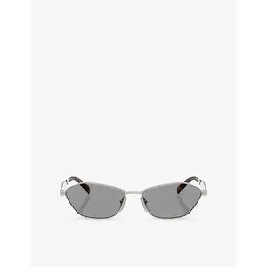Prada Pr D50s Irregular-frame Metal Sunglasses - Silver