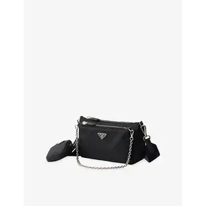 Prada Re-nylon And Saffiano Leather Mini Shoulder Bag