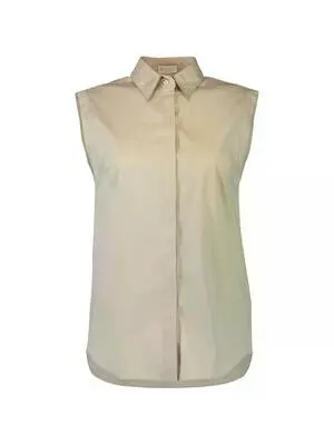 Brunello Cucinelli Monili-trim Sleeveless Shirt - Neutrals