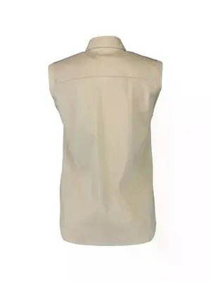 Brunello Cucinelli Sleeveless Monili-trim Shirt - Neutrals