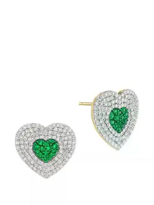 Phillips House Infinity Heartbeat Emerald And Diamond Earrings