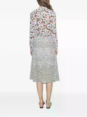 Tory Burch Printed Viscose Bow Blouse - Blue