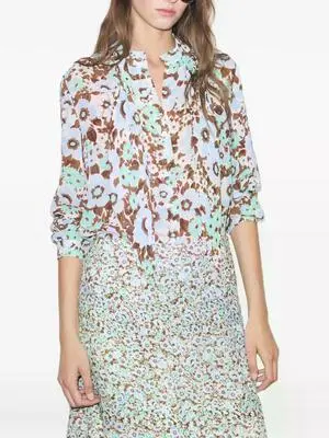 Tory Burch Printed Viscose Bow Blouse