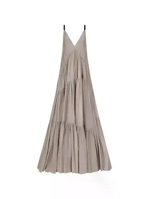 TEMILY Tiered Sleeveless Maxi Dress - Grey