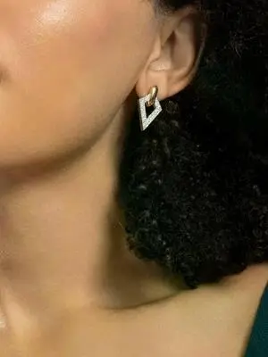 David Webb Diamond Geometric Earrings