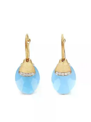 NANIS 18k Yellow Aquamarine And Diamond Drop Earrings - Gold