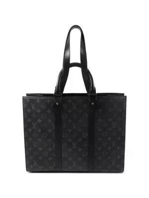 LOUIS VUITTON Monogram Eclipse Sac Plat 24h Tote Bag