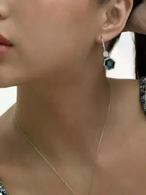 LISA NIK Diamond And Topaz Earrings