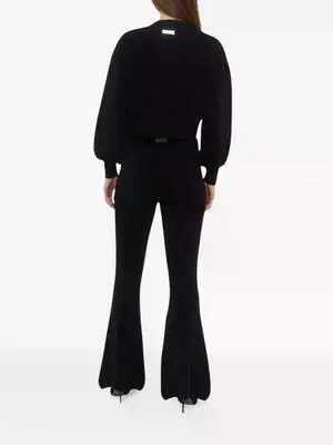 IZAAK AZANEI Ribbed Knit Flared Trousers