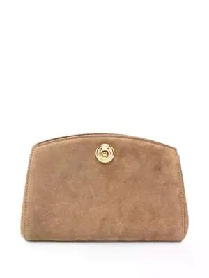 LIFFNER Push-lock Suede Clutch Bag - Neutrals