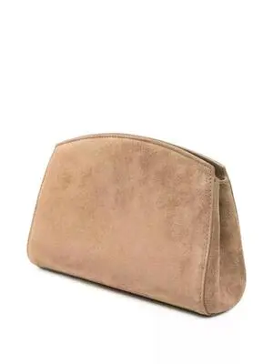 LIFFNER Push-lock Suede Clutch Bag - Neutrals