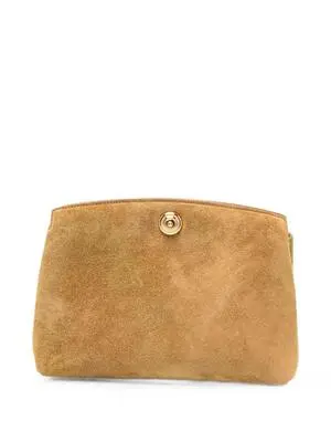 LIFFNER Push-lock Suede Clutch Bag - Neutrals