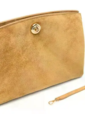 LIFFNER Push-lock Suede Clutch Bag - Neutrals