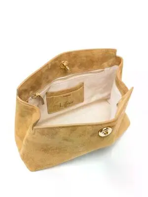 LIFFNER Push-lock Suede Clutch Bag - Neutrals