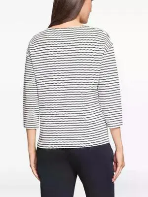 BETTY & CO Patterned Square-neck Long-sleeve Top