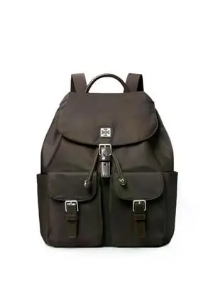 Tory Burch Virginia Buckle-detail Logo-plaque Backpack - Brown