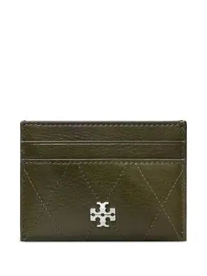 Tory Burch Charlie Quilted Logo-plaque Cardholder - Green