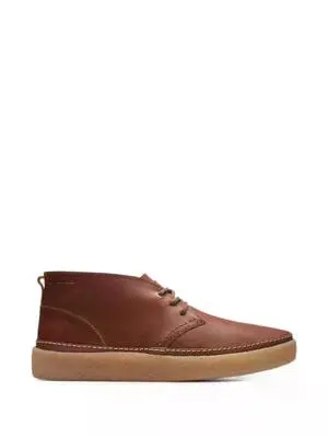 Clarks Oakpark Mid Leather Derby Boots - Brown