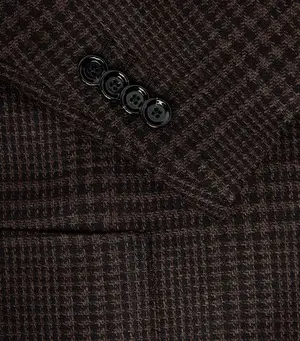 LARDINI Virgin Wool-cashmere Check Blazer