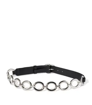 Miu Miu Leather And Metal Belt - Black