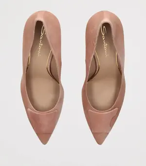 Santoni Suede Sibille Pumps 85