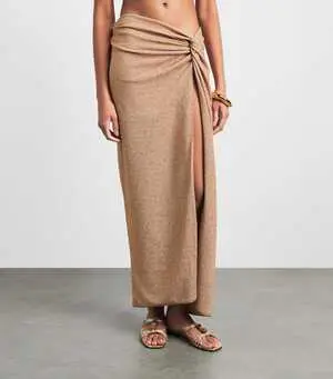 Devon Windsor Glitter Knot Maxi Skirt