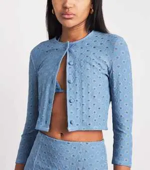 Devon Windsor Open-work Reed Cropped Jacket