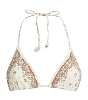 Devon Windsor Bandana Print Elis Bikini Top - Ivory