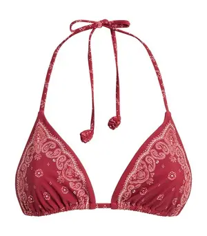 Devon Windsor Bandana Print Elis Bikini Top - Red