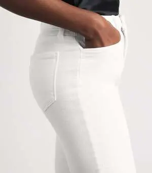 L'Agence Ruth High-rise Straight Leg Jeans With Frayed Hem - White