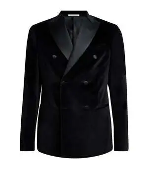 Pal Zileri Stretch-cotton Double-breasted Tuxedo Jacket - Black