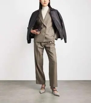 BLAZÉ MILANO Virgin Wool Check Fox Tailored Trousers