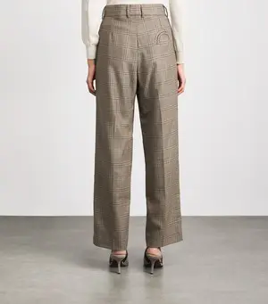 BLAZÉ MILANO Virgin Wool Check Fox Tailored Trousers