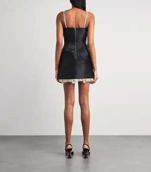 DE LA VALI Lace-trim Kasai Mini Dress