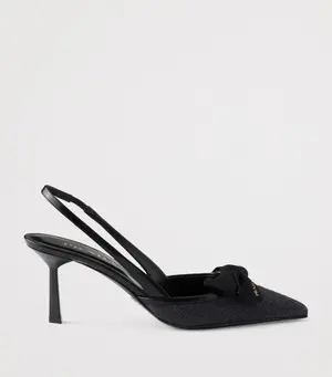 Prada Cashmere Bow-detail Slingback Pumps 75