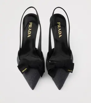 Prada Cashmere Bow-detail Slingback Pumps 75
