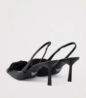 Prada Cashmere Bow-detail Slingback Pumps 75
