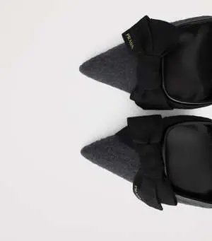 Prada Cashmere Bow-detail Slingback Pumps 75