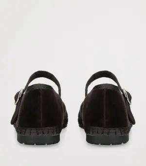FLABELUS Velvet Pierre Mary Jane Flats