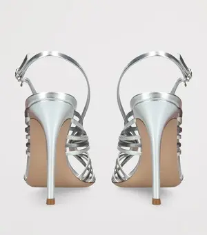 GIANVITO ROSSI Metallic Leather Muse Sandals 105
