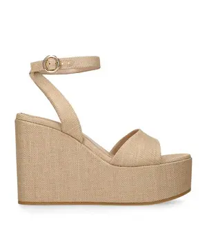 GIANVITO ROSSI Raffia Virginie Wedge Sandals 60