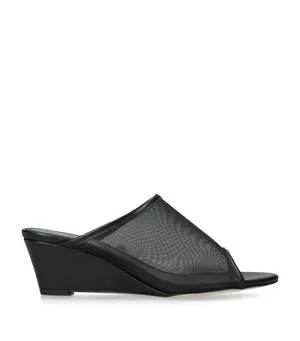 AeydĒ Leather-mesh Suzanne Wedge Sandals 55