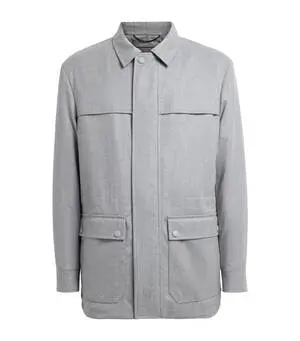 Canali Wool Field Jacket - Grey