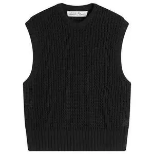ABOUT:BLANK Moss Stitch Knitted Vest - Black